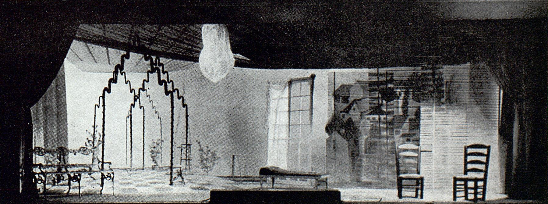 Decorado de Carl Johan Strom para Doña Rosita, de Federico García Lorca ...